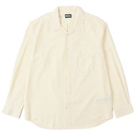 【楽天市場】 Diesel ディーゼル メンズ ワンポイント刺繍ロゴ オープンカラー シンプル 長袖シャツ【s Wooly】【サイズm】【1