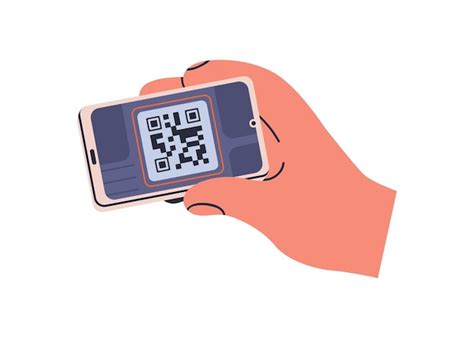 Premium Vector Scanning Qrcode With Mobile Scanner App Holding Smart