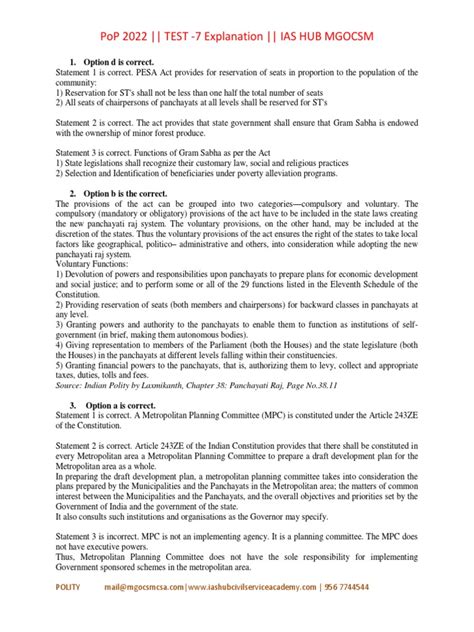 Test 7 Answer Key Pdf Government Governance