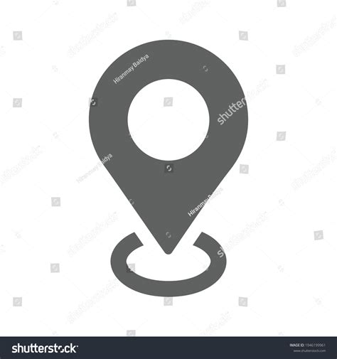 Navigation Location Icon Gray Vector Graphics Stock Vector Royalty