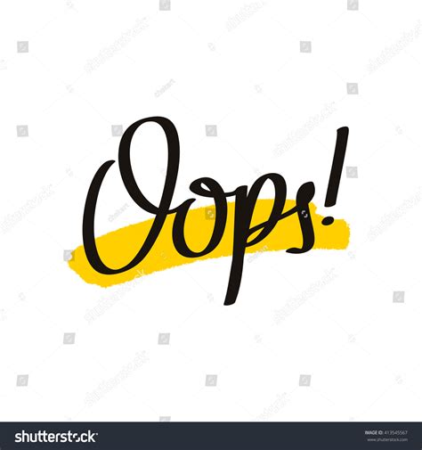 Word Oops Trend Calligraphy Vector Illustration Stock Vector Royalty Free