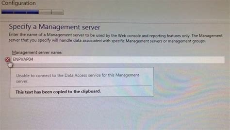 opsmgr 2012 sp1 reporting installation error unable to connect to the data access service for