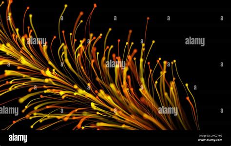 3D Rendering Of A Stylish Bright Branch Growing Elegantly On A Black