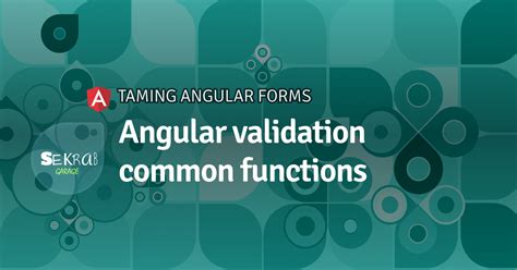Angular Validation Common Functions Sekrab Garage