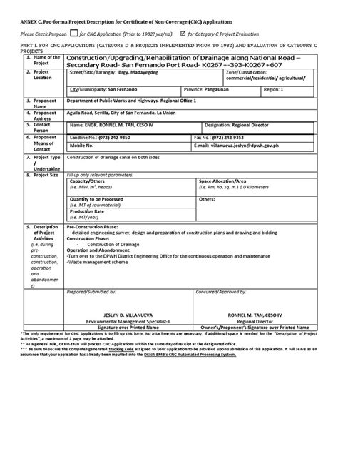 Sfc Port Road Part I Cnc Application Form For Flood Control Projects Pdf