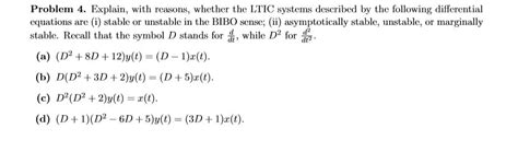 Solved Problem Explain With Reasons Whether The Ltic Chegg