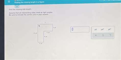 Solved Find The Missing Side Length E Finding The Missing Length In A Course Hero