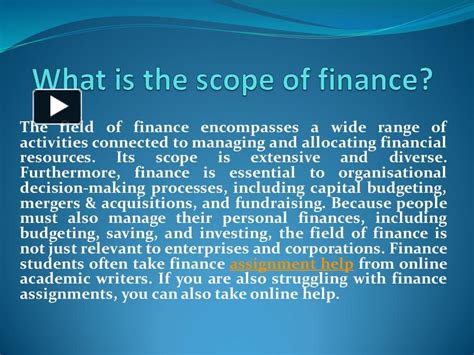 PPT Scope Of Finance PowerPoint Presentation Free To Download Id Dd YzAwZ