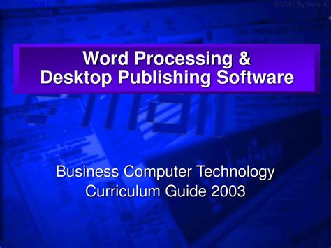 PPT Word Processing Desktop Publishing Software PowerPoint Presentation ID 1313556