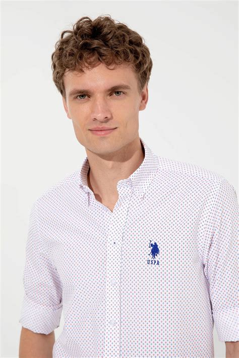 Us Polo Assn Slim Shirt Long Sleeve Uspa Logo Men