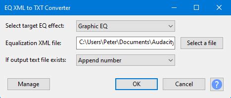 Eq Xml To Txt Converter Audacity Manual