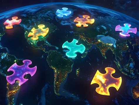 Abstract Digital Representation Of A Futuristic Data Network With Colorful 3d Blocks Connected