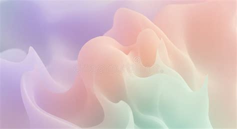 Abstract Flowing Shapes In Pastel Colors Create A Soft Dreamy Background Stock Illustration