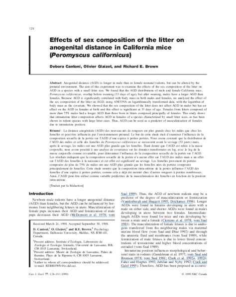 Pdf Effects Of Position Of The Litter On Anogenital Distance