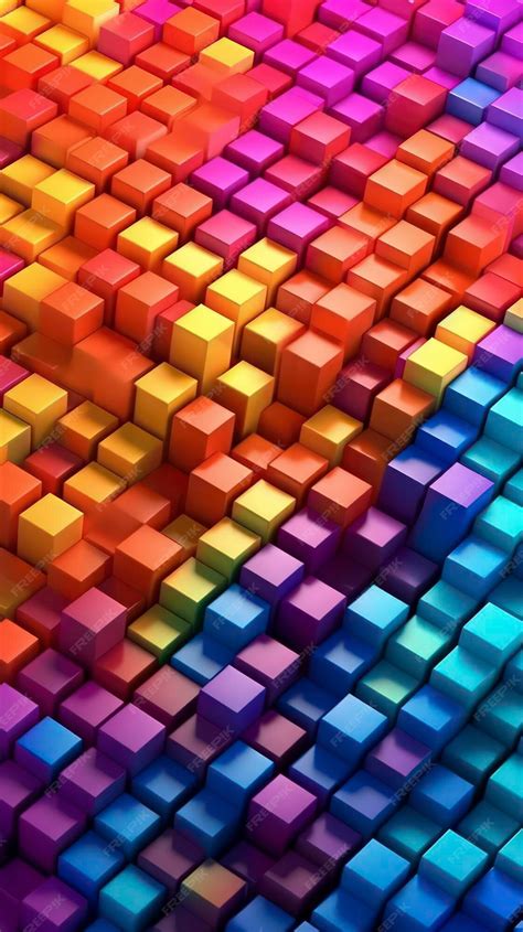 Premium Ai Image Vibrant And Metallic Interlocking Cubes Array Ai Generated