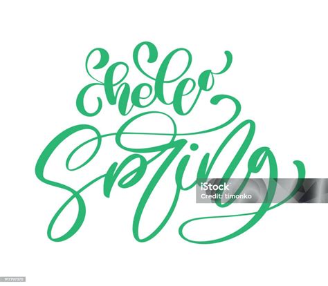 서 예 견적 안녕하세요 봄입니다 흰색 배경 절연 현대 브러쉬 펜 벡터 일러스트 레이 션 주식 벡터 문자에 문자를 필기 5월에 대한 스톡 벡터 아트 및 기타 이미지 Istock