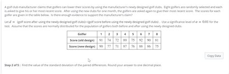 Solved A Golf Club Manufacturer Claims That Golfers Can
