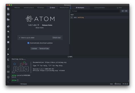 Atom Juno Julia On Macos Arcane Science Lab