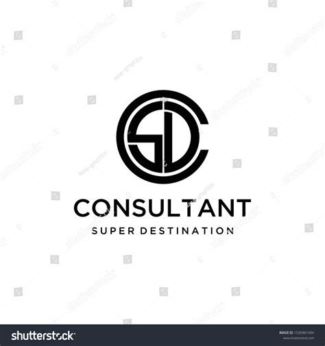 Illustration Modern Letter Csd Circle Geometric Stock Vector Royalty