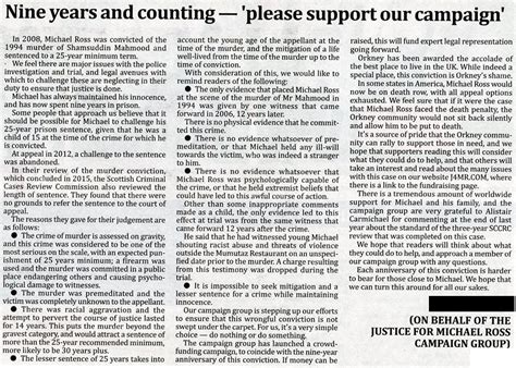 Correspondence J4mr Justice 4 Michael Ross