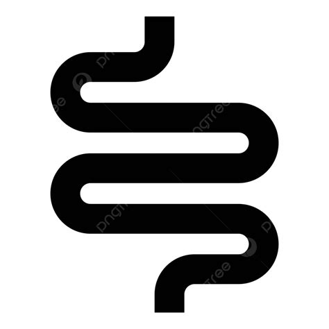 Simple Flat Style Black Illustration Of An Intestine Or Bowels Icon Vector Inside Digestion