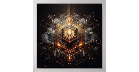 A Technical Image Using Hexagonal Shapes Poster Zazzle