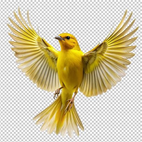 A Yellow Bird Flying With Its Wings Spread Out Premium Ai Generated Psd