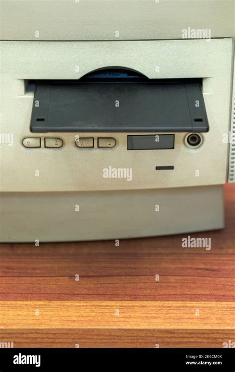 Floppy Disk Inserted Into Computer Drive Stock Photo Alamy