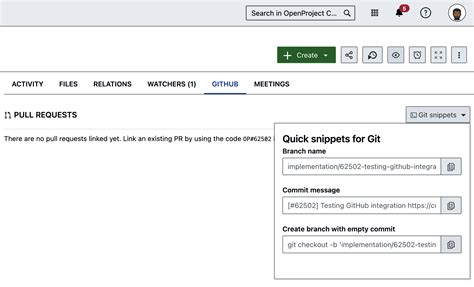 Github Integration Openproject