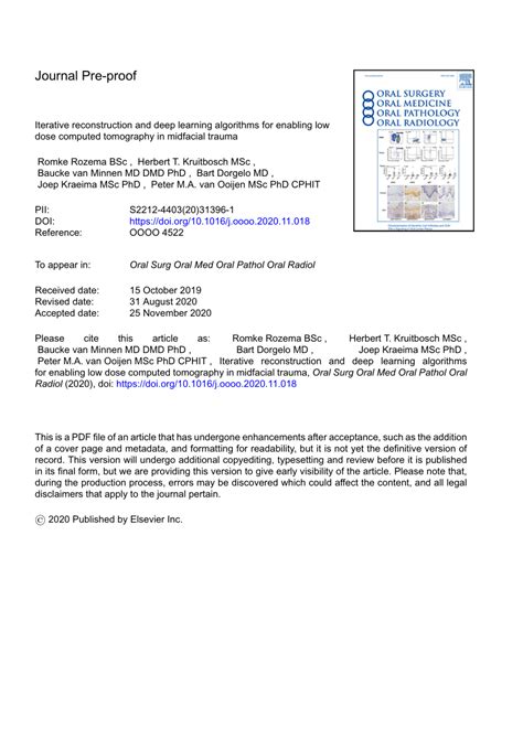Pdf Iterative Reconstruction And Deep Learning Algorithms For