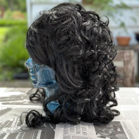 Curly Black Wig With Bangs Hime Gyaru Style From Depop