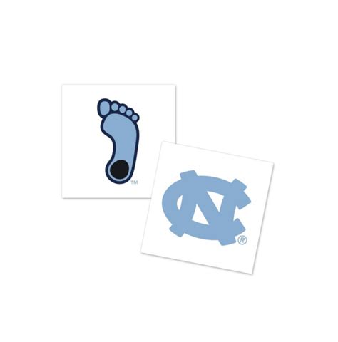 North Carolina Tar Heels Tattoo 4 Pack From Wincraft Shrunken Head