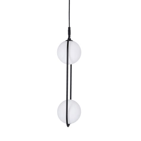 Lampa wisząca CORDEL 2 podwójna czarna kuliste klosze Candellux