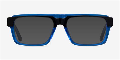 Sid Rectangle Black Clear Blue Glasses For Men Eyebuydirect Canada