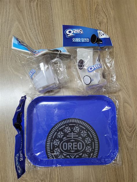 오레오 간식 세트쟁반 컵2개 당근마켓 중고거래