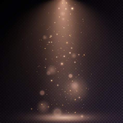 Premium Vector Golden Light Dust Particles Abstract Light Bokeh
