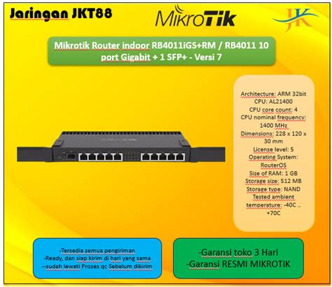 Jual Mikrotik Router indoor RB4011iGS+RM / RB4011 10 port Gigabit + 1 ...