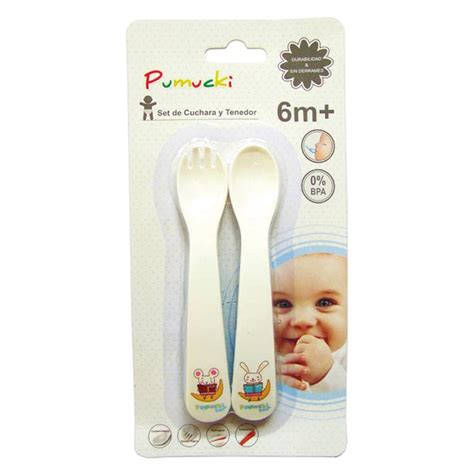 Pumucki Set De Cubiertos Anatómicos Celeste Niño Pumucki
