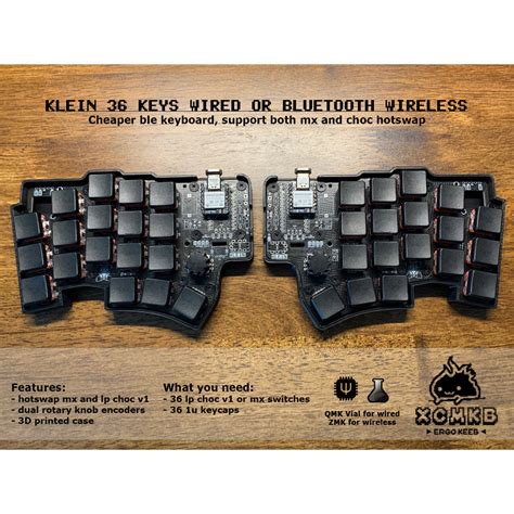 Klein 36 Keys Split Keyboard Wired Wireless Bluetooth Qmk Zmk Vial