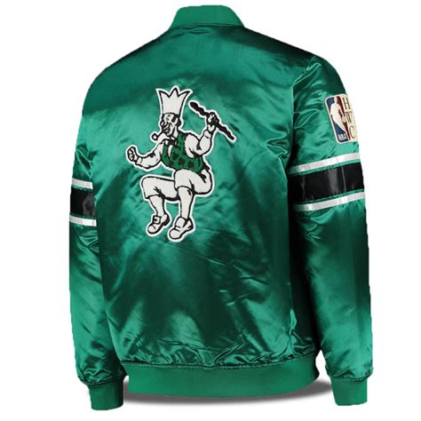 Satin Striped Nba Boston Celtics Green Jacket Jackets Masters