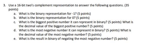 Solved Use A 16 Bit Two S Complement Representation To Chegg Com