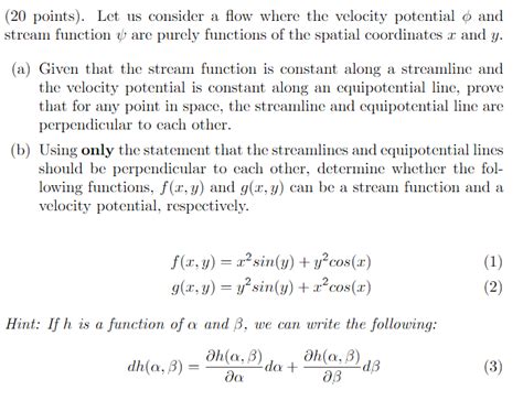 solved let us consider a flow where the velocity potential
