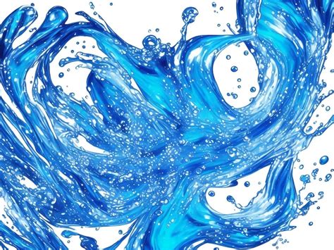Premium Ai Image Blue Water Swirl Splash With Little Bubbles Isolated