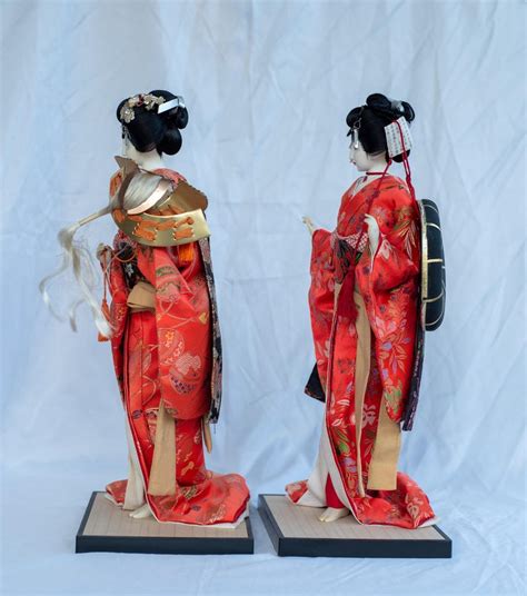 2 Japanese Kimono Dolls Sold As One Set Of 2 One Doll Holds A Samurai