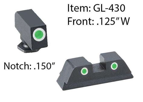 Ameriglo Gl430 Classic 3 Dot Night Sight Fits Glock 4243 Tritium Green