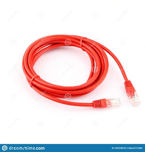 Network Cable Patch Cord On White Background Stock Photo Image Of Black Patch