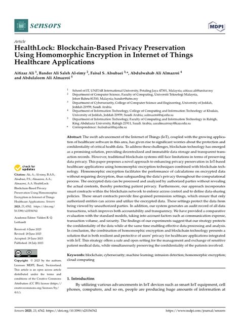 healthlock blockchain based privacy preservation using homomorphic