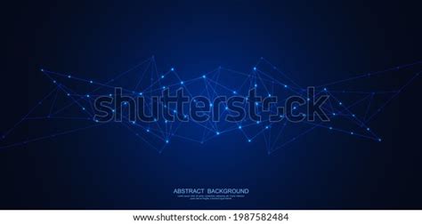 Abstract Technology Background Connecting Dots Lines Stock Vector Royalty Free 1987582484