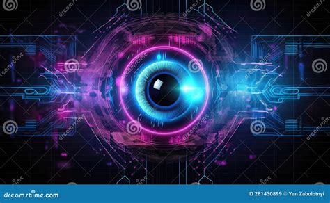 Biometric Authentication Eye Scanning Big Data Cybersecurity Conceptual