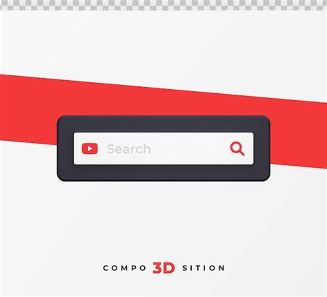 Premium PSD Youtube Search Bar 3d Rendering